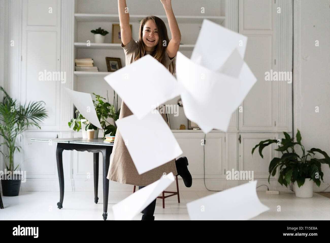 Throwing paper in the air hi-res stock photography and images - Alamy