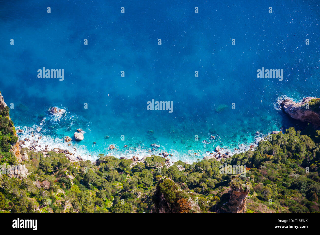 Italy, Campania, Capri, Anacapri, View from Monte Solaro Stock Photo ...