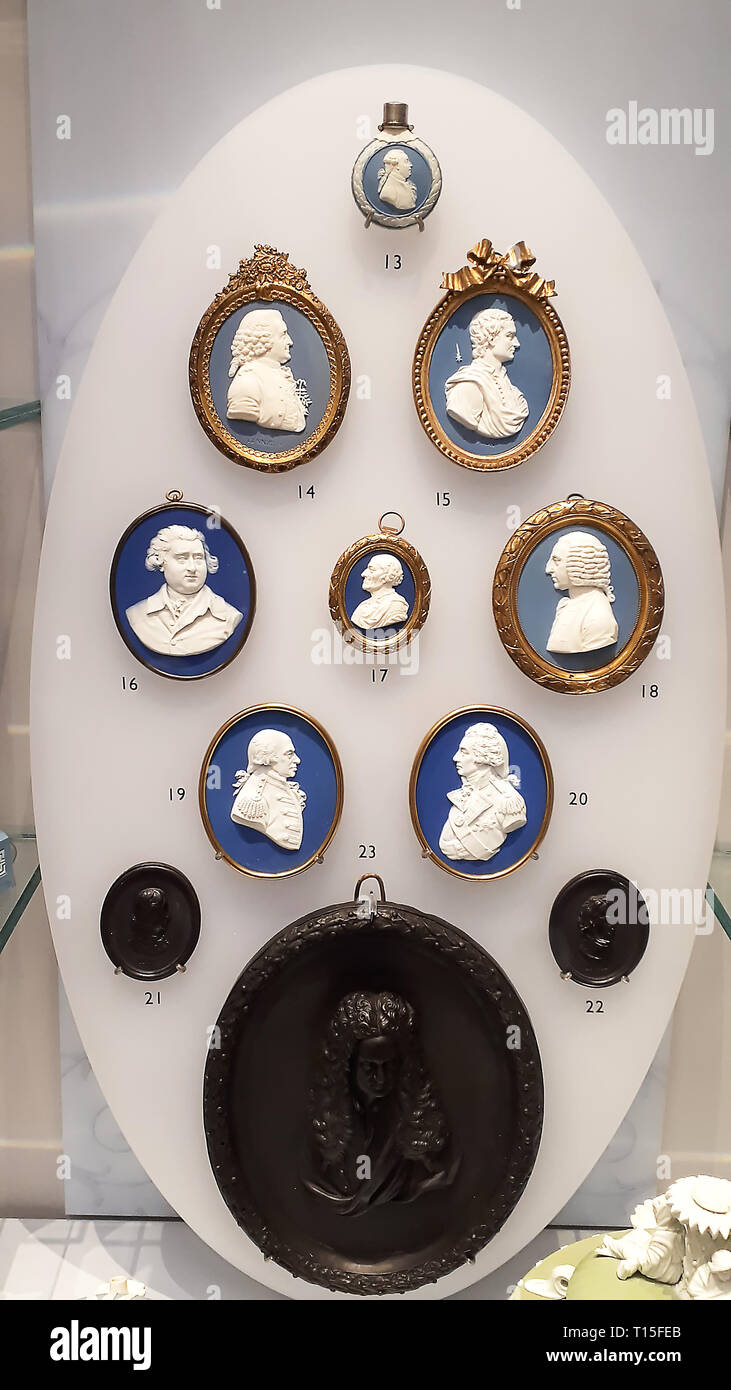 The Jasperware collection made by Josiah Wedgwood's factory in the Lady ...