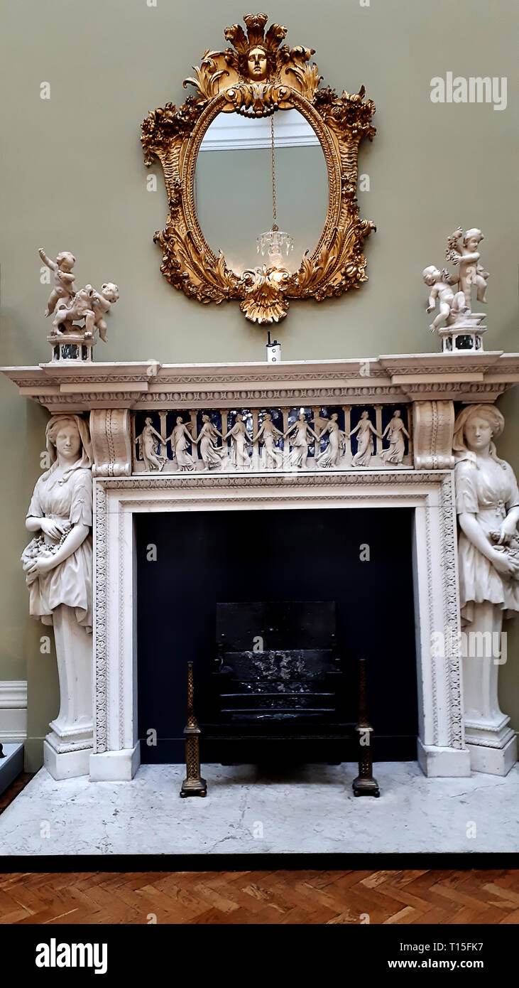 Marble fireplace in the collection of the Lady Lever Art Gallery at the ...