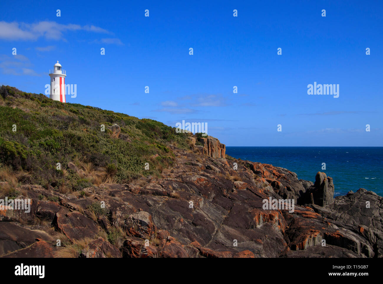 Mersey Bluff Lighthouse near Devonport on the Northern coast of ...