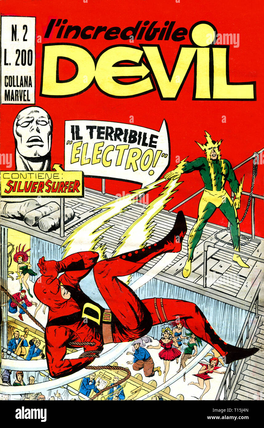 Italy - 1970: first edition of Marvel comic books, cover of Daredevil ...
