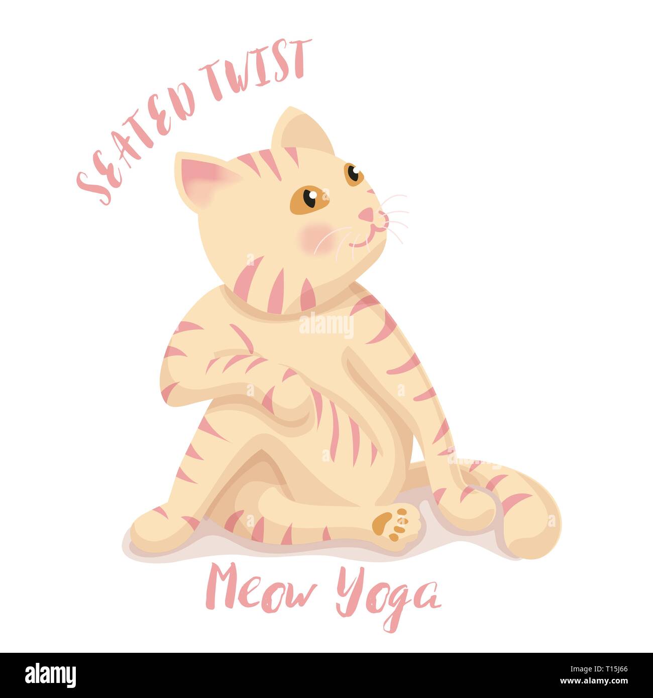 Cartoon Cat Yoga