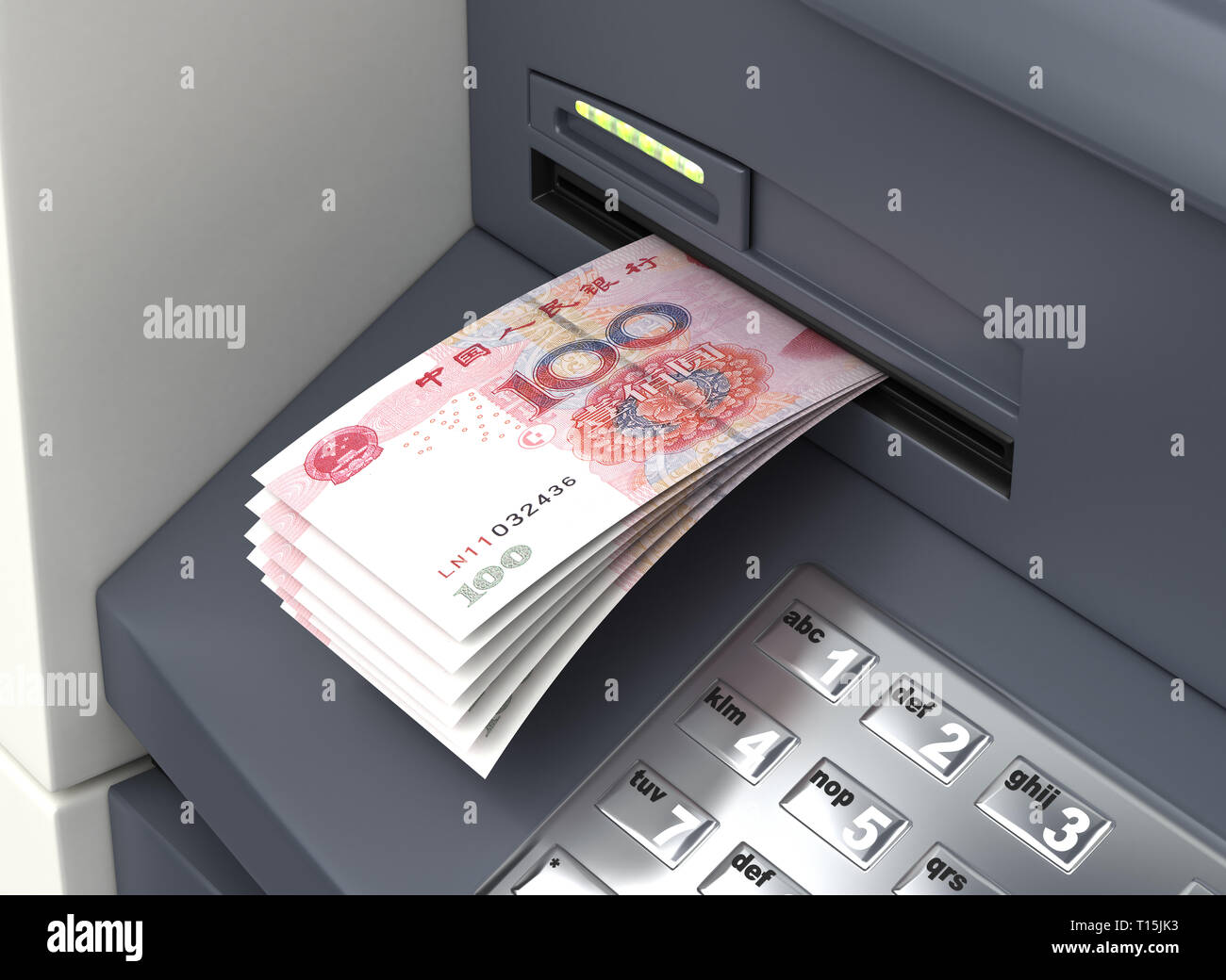 Withdrawal Chinese Yuan From The ATM Stock Photo - Alamy