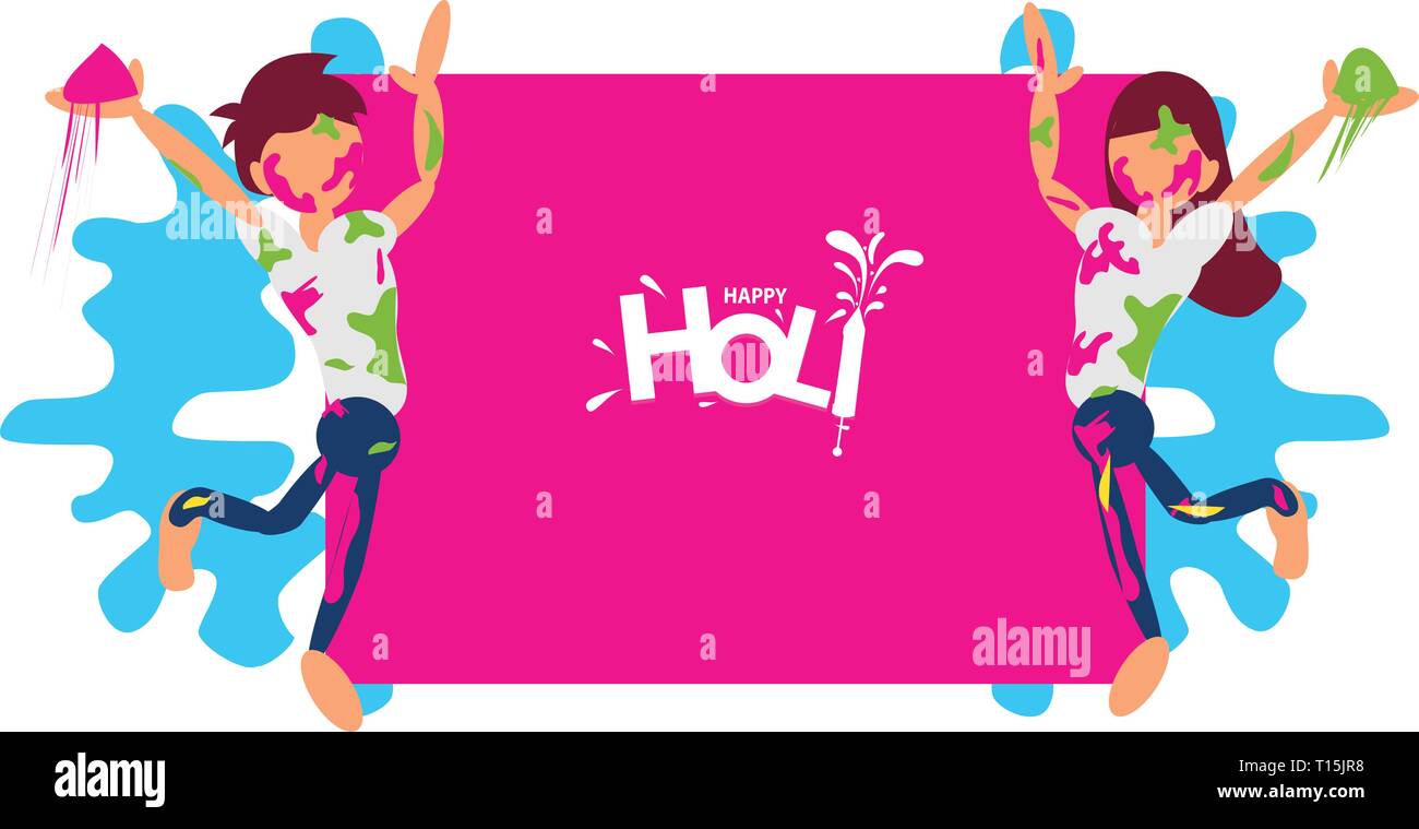 easy to edit vector illustration of Colorful splash for Holi background ...