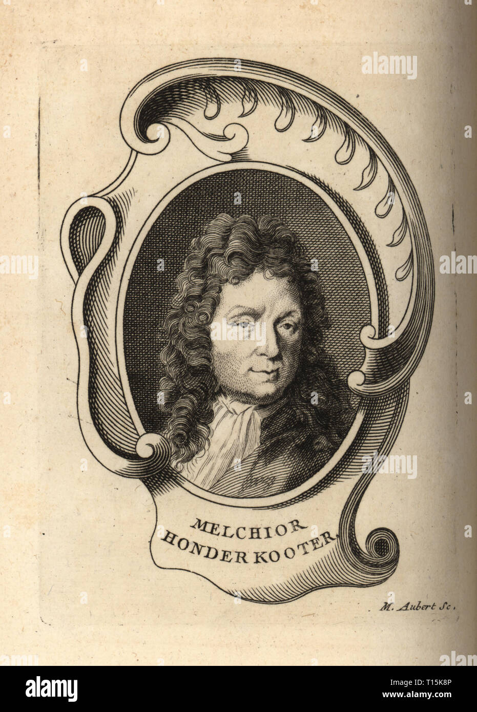 Portrait of Melchior d'Hondecoeter, Dutch animalier painter 1636-1695 ...