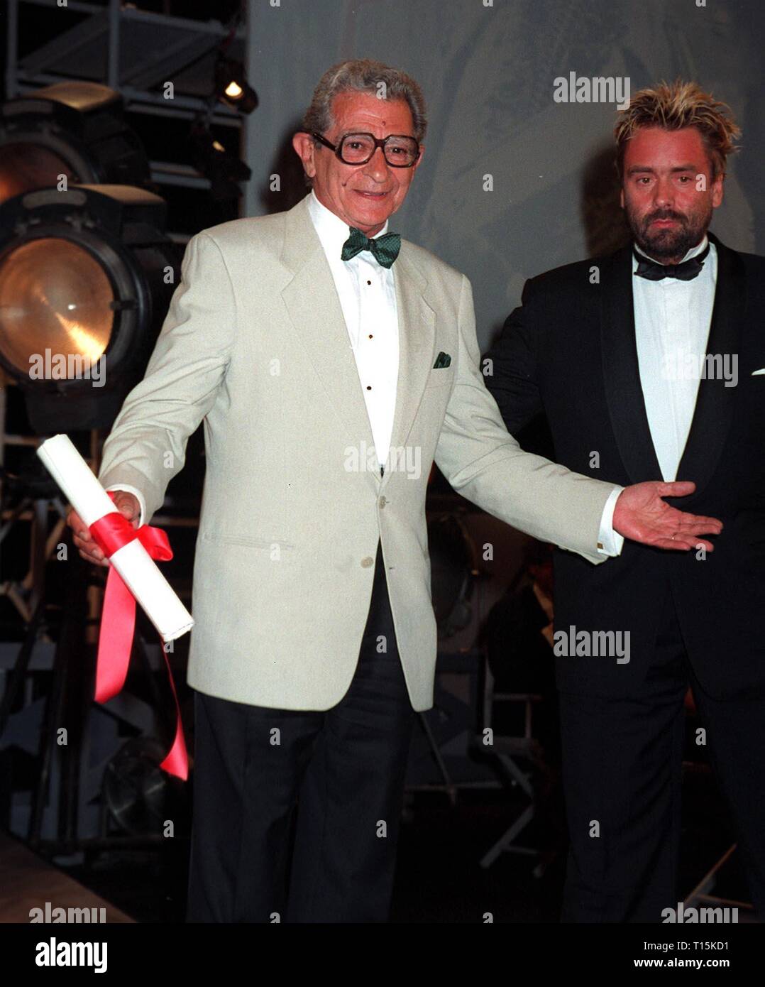 CANNES, FR. May 18, 1997: Luc Besson & Youssef Chahine at the 1997 ...