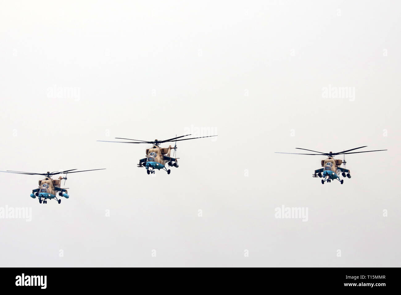 Islamabad, Pakistan. 23rd Mar, 2019. Pakistani army helicopters are ...