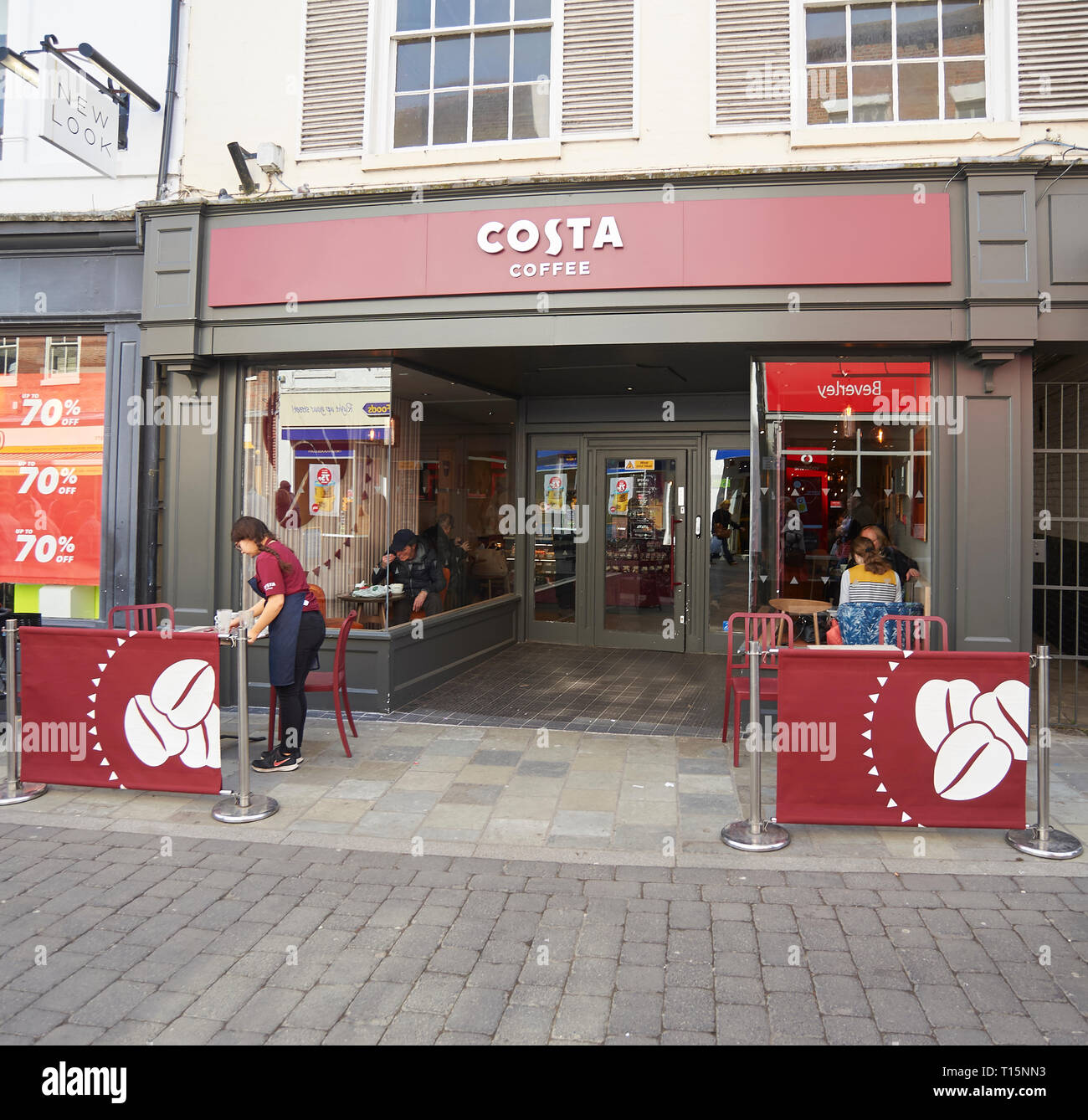People enjoying food and drinks at the pavement cafe's at Beverley ...