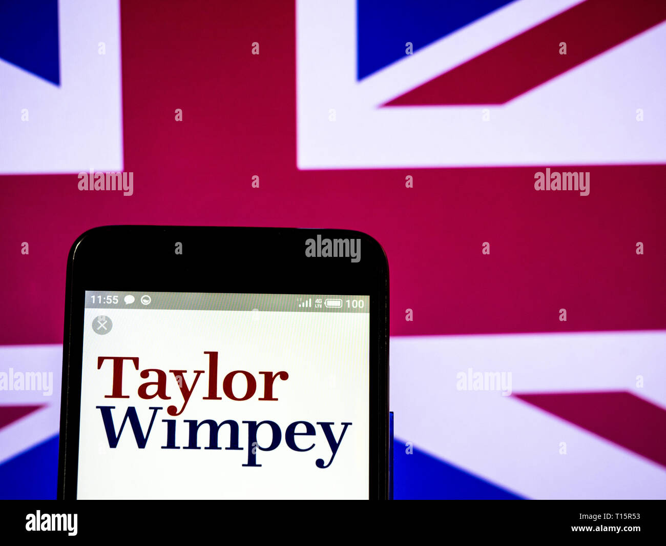 Ukraine. 23rd Mar, 2019. In this photo illustration a Taylor Wimpey plc ...