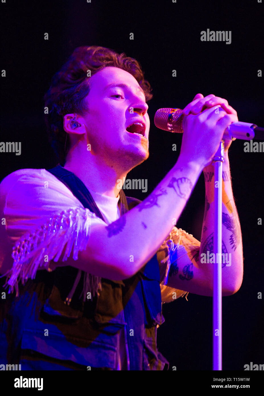 Glasgow, UK. 23 March 2019. Pictured: Ryan Hennessy - Guitar & Vocals ...