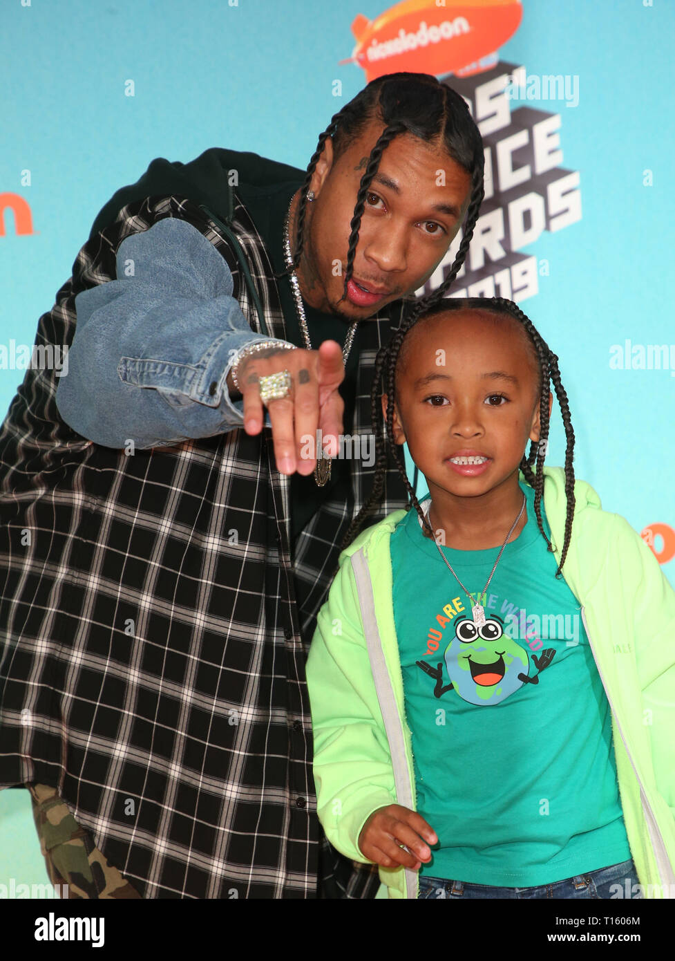 LOS ANGELES, CA- MARCH 23: Tyga and King Cairo at Nickelodeon's 2019 ...