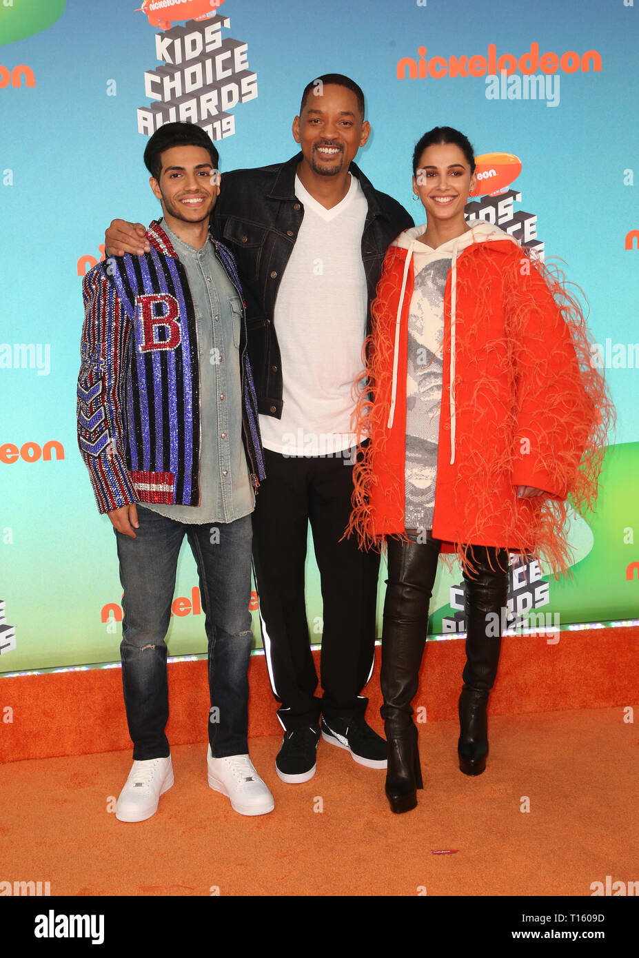 Los Angeles, Ca, USA. 23rd Mar, 2019. Mena Massoud, Will Smith and ...