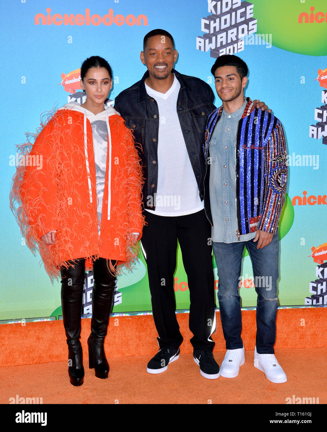 Los Angeles, USA. 23rd Mar, 2019. Naomi Scott, Will Smith & Mena ...