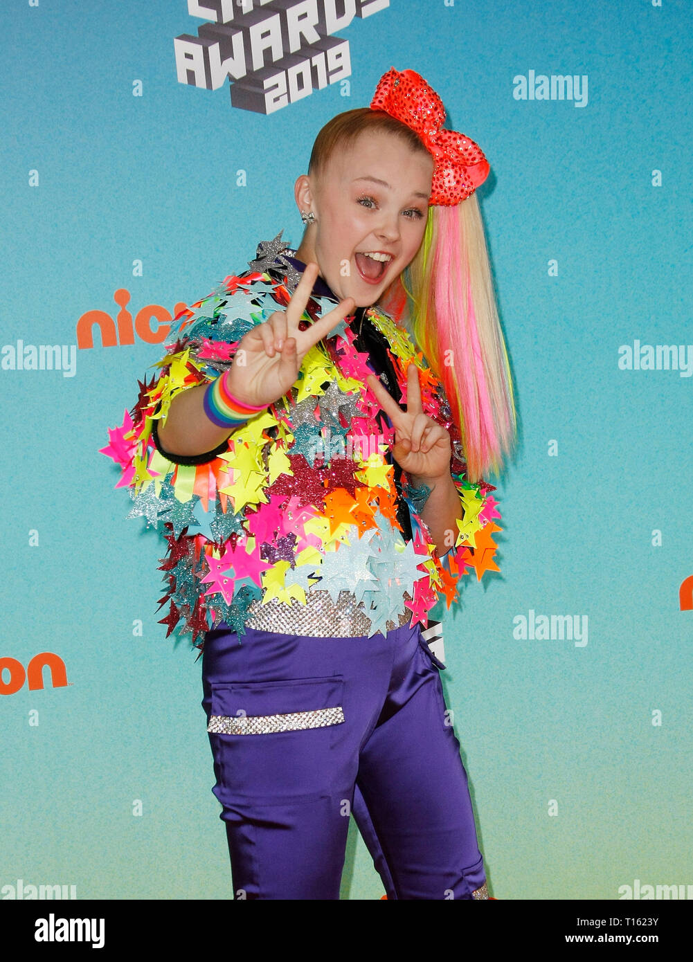 Los Angeles, USA. 23rd Mar, 2019. JoJo Siwa attends Nickelodeon's 2019 ...