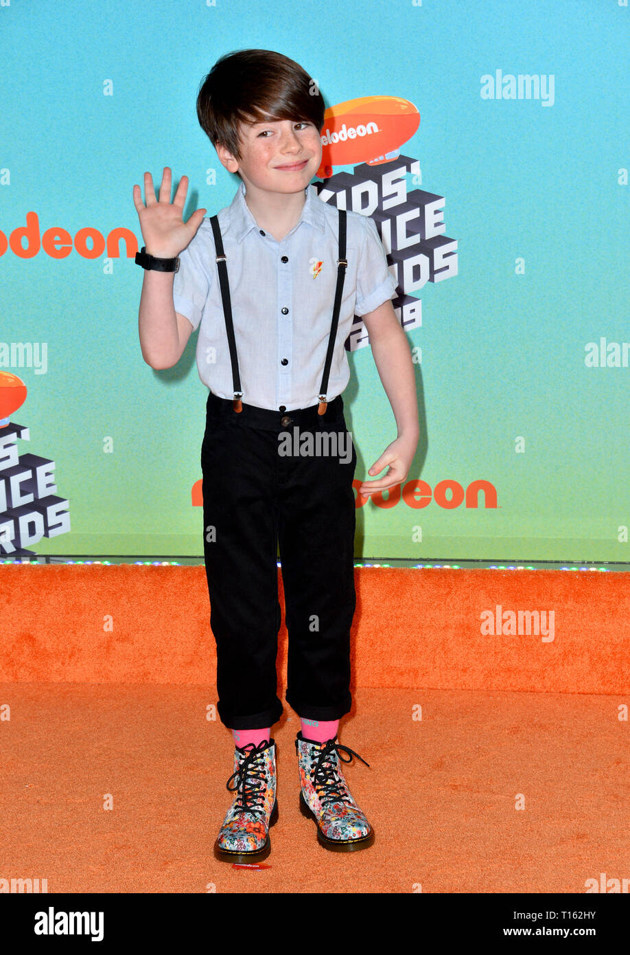 Los Angeles, USA. 23rd Mar, 2019. Paxton Booth at Nickelodeon's Kids ...