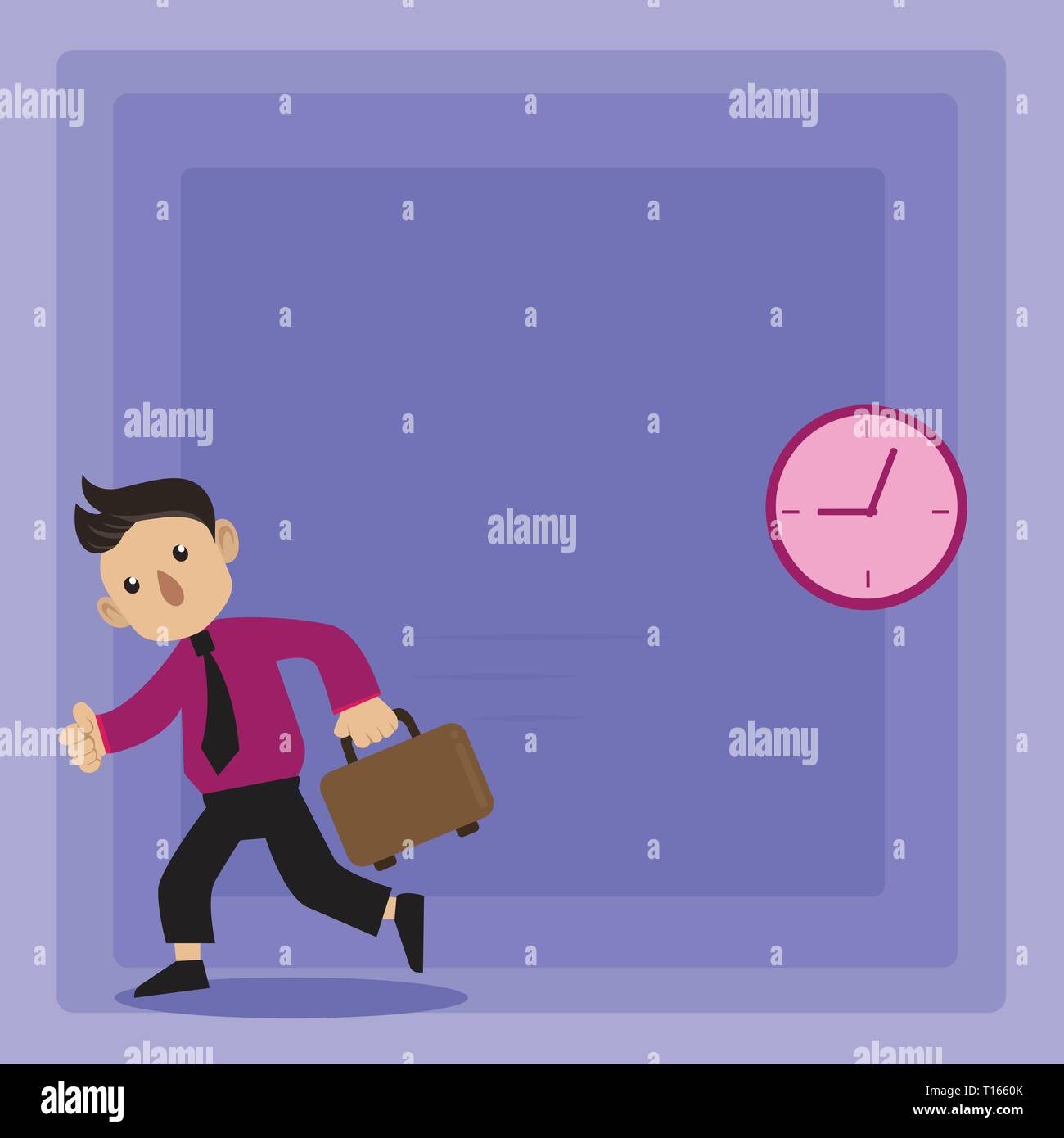 Man in Tie Carrying Briefcase Walking in a Hurry Past the Analog Wall ...