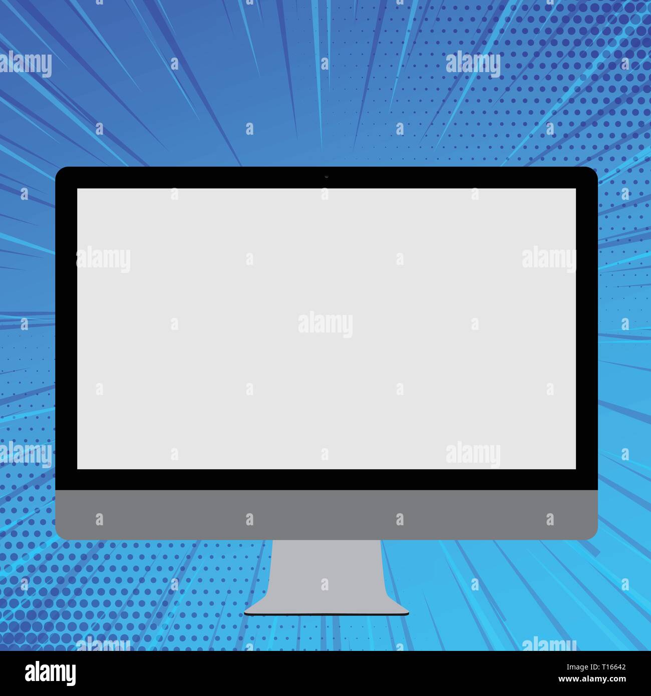 Blank White Computer Monitor WideScreen Mounted on a Stand for ...