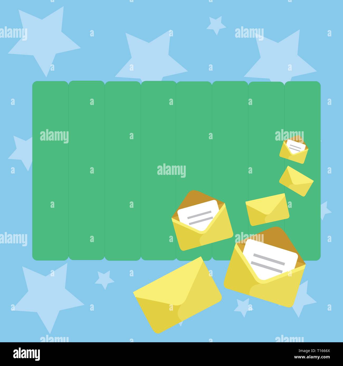 Closed and Open Envelopes with Letter Tucked In on Top of Color ...