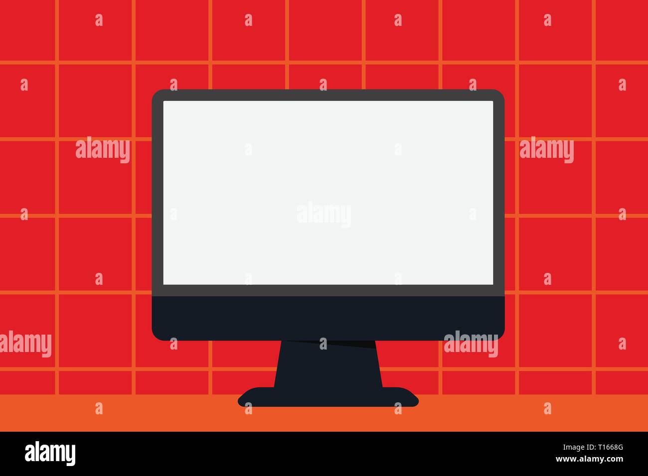 Blank Space Desktop Computer Colorful Monitor Screen Freestanding on ...