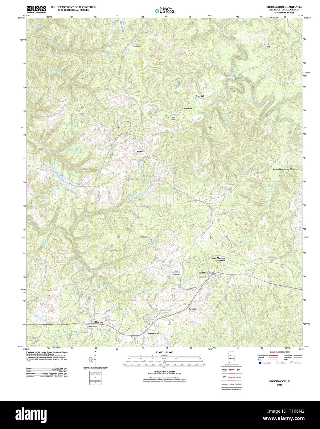 Brookwood Tuscaloosa Map Tuscaloosa County, AL Wall Map Premium Style
