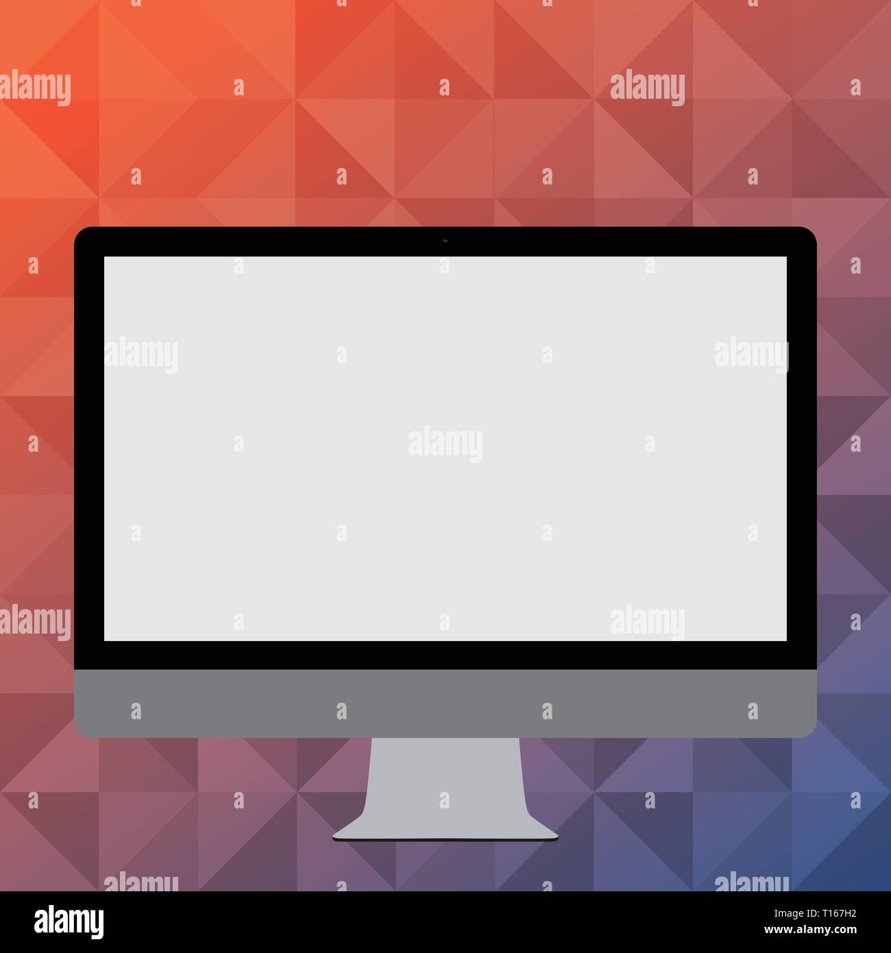 Blank White Computer Monitor WideScreen Mounted on a Stand for ...