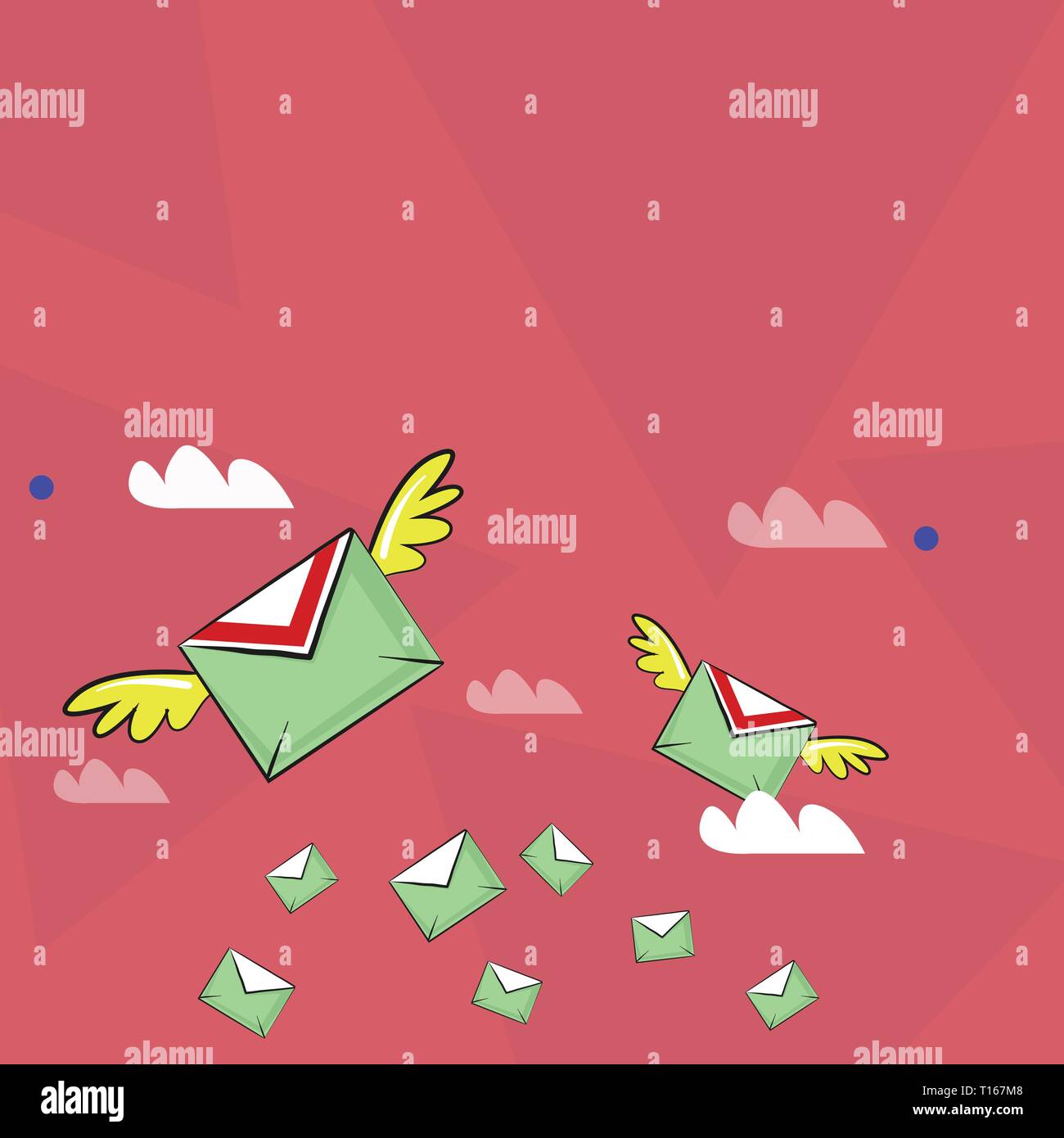 Many Colorful Airmail Flying Letter Envelopes and Two of Them with ...