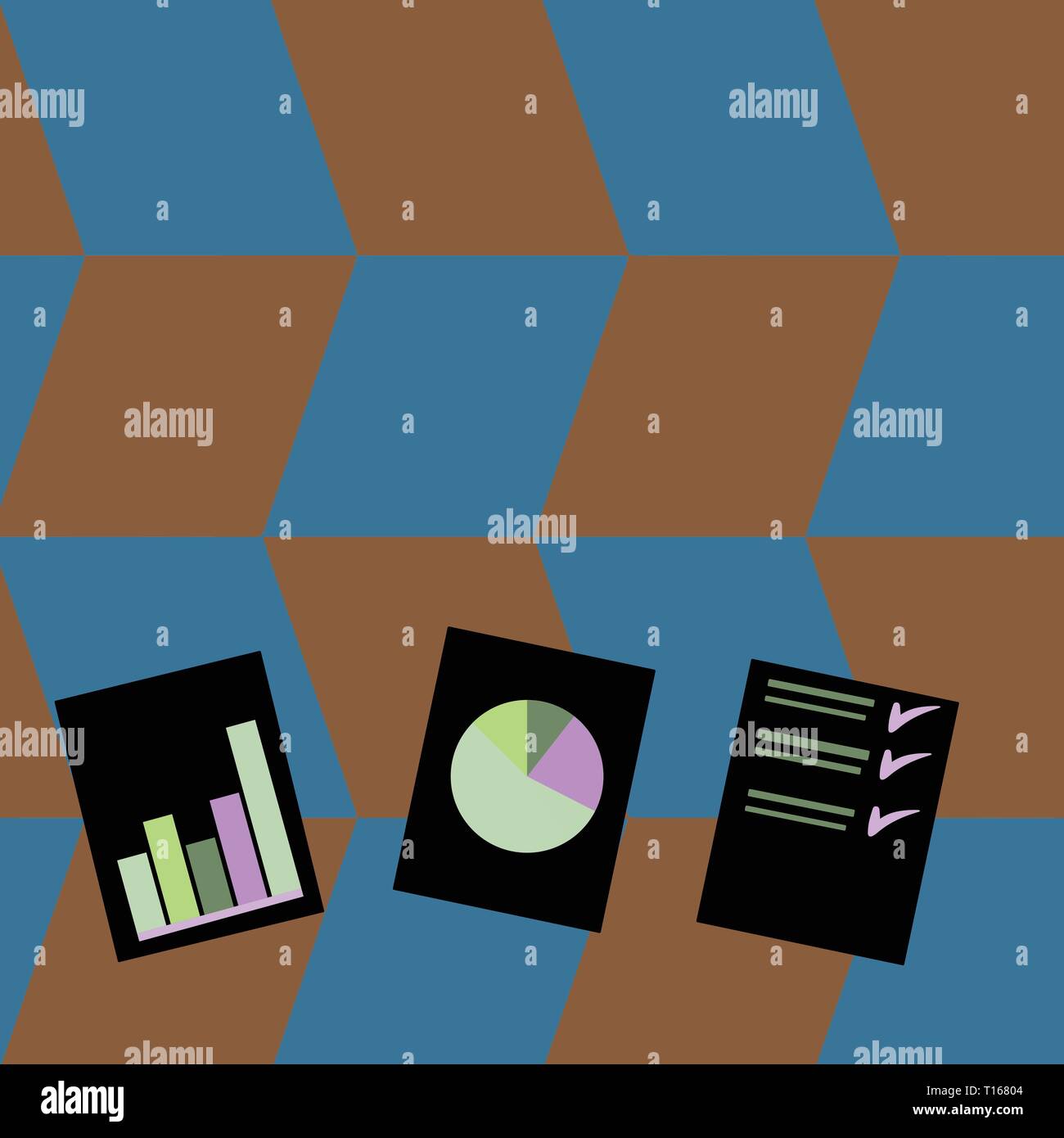 Presentation of Bar, Data and Pie Chart Diagram Graph Each on White ...