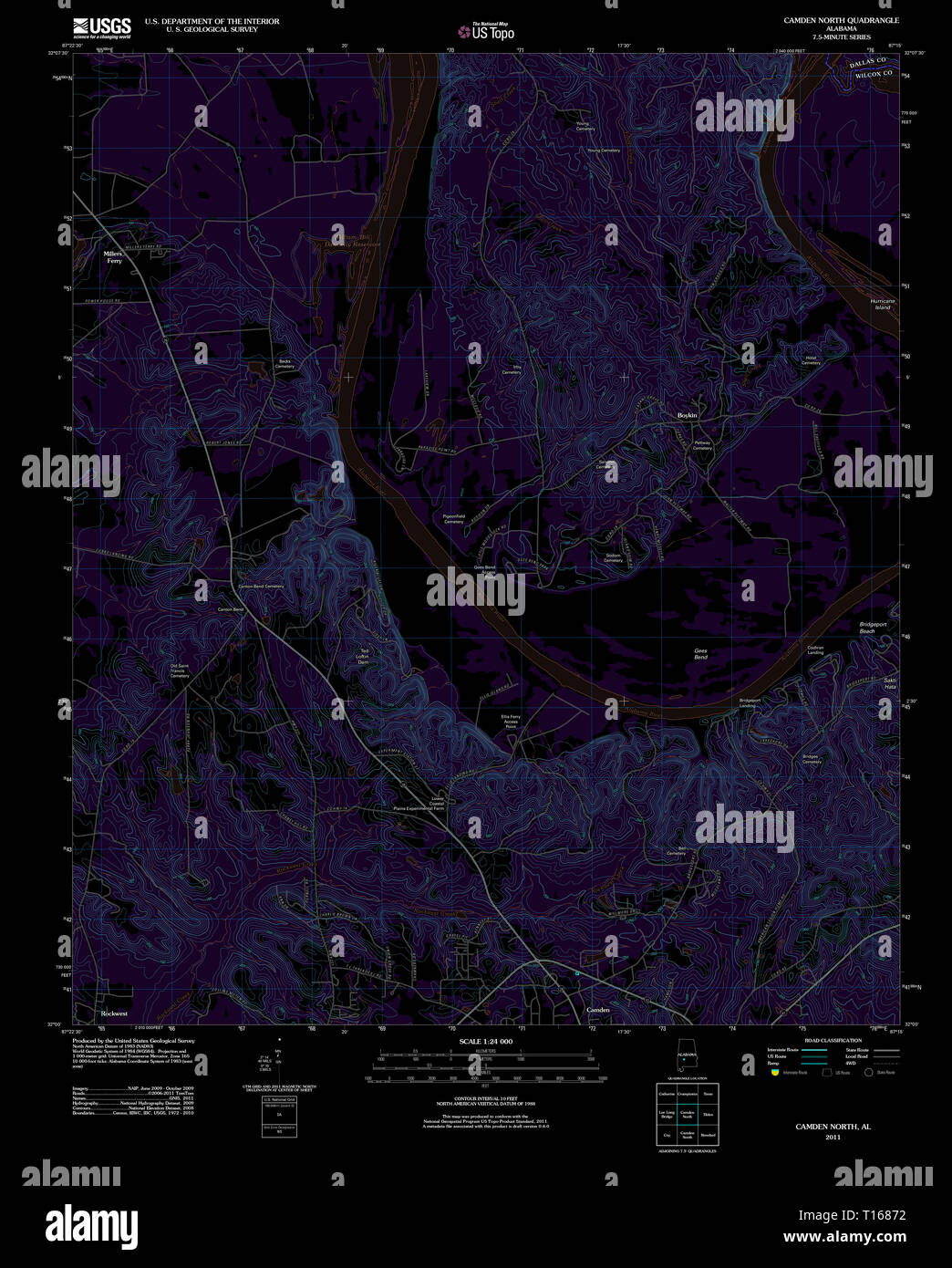 Camden alabama map hi-res stock photography and images - Alamy