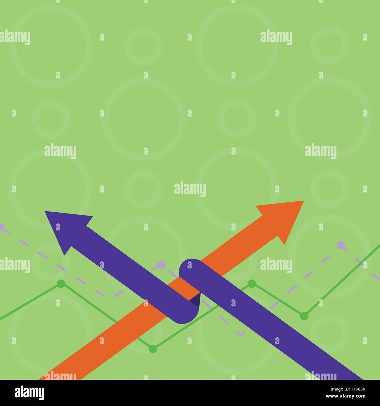 Two Arrows where One is Intertwined to the other as Team Up or ...