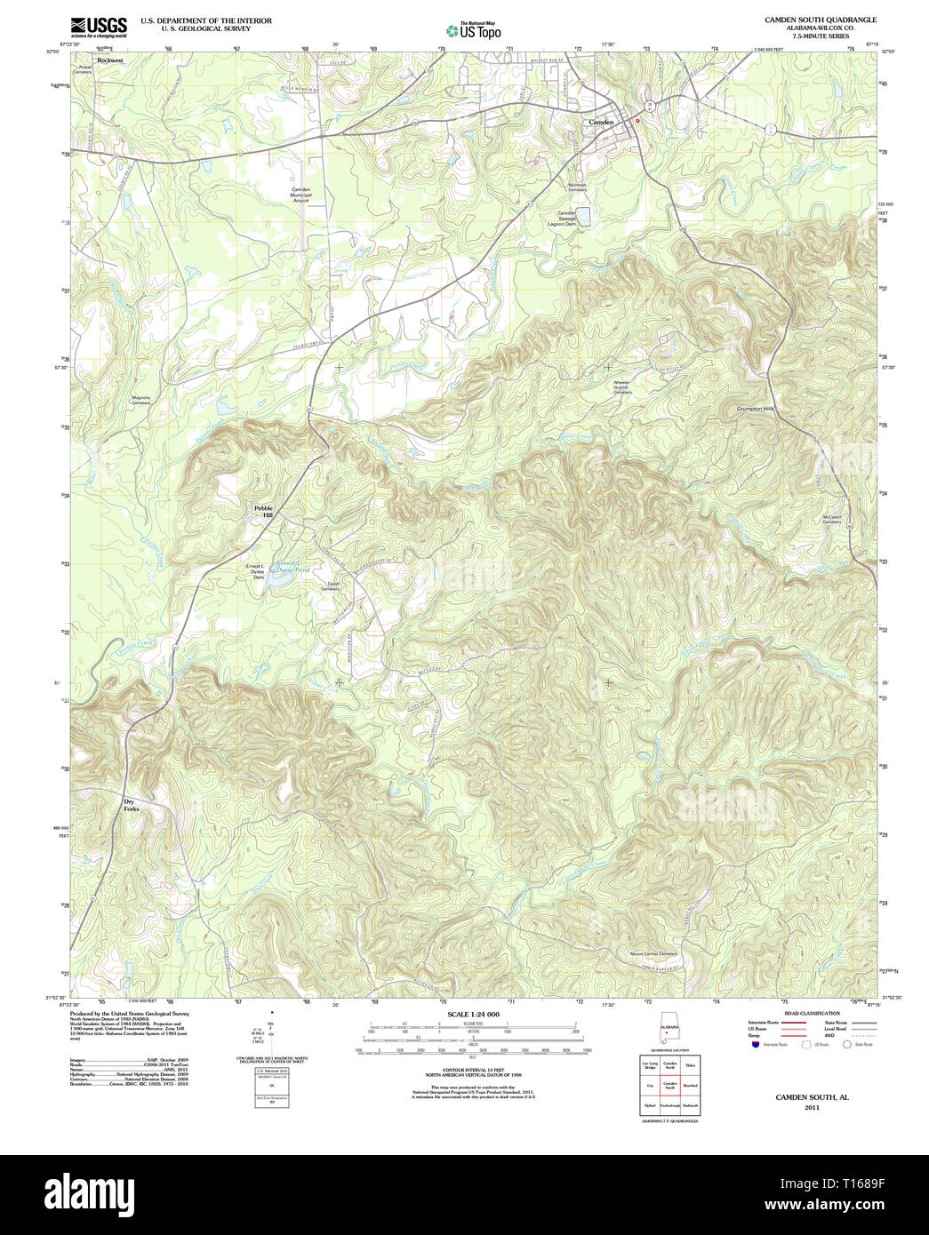 Camden alabama map hi-res stock photography and images - Alamy