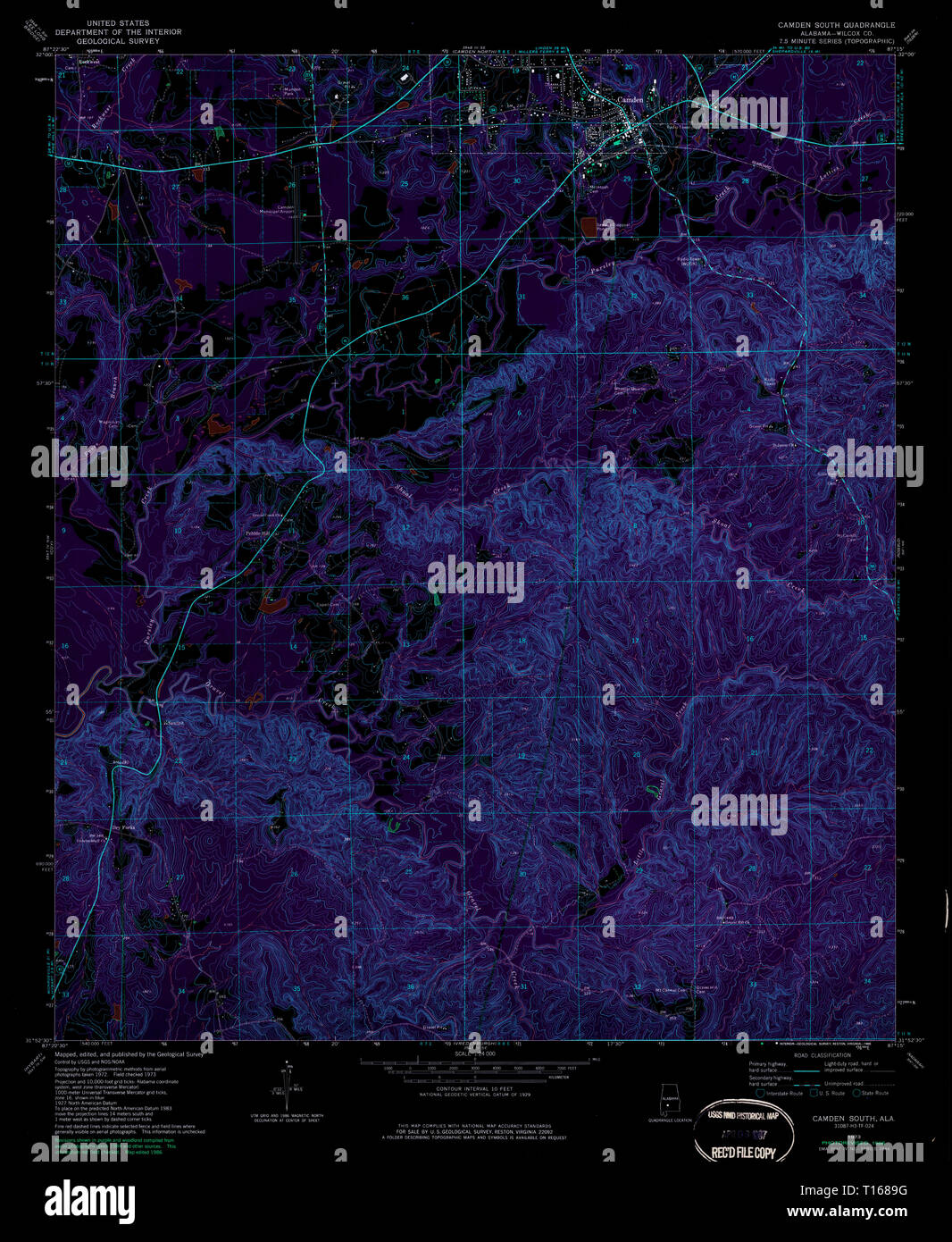 Camden alabama map hi-res stock photography and images - Alamy