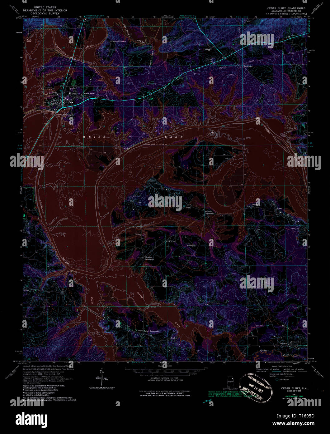 Map of cedar bluff hi-res stock photography and images - Alamy
