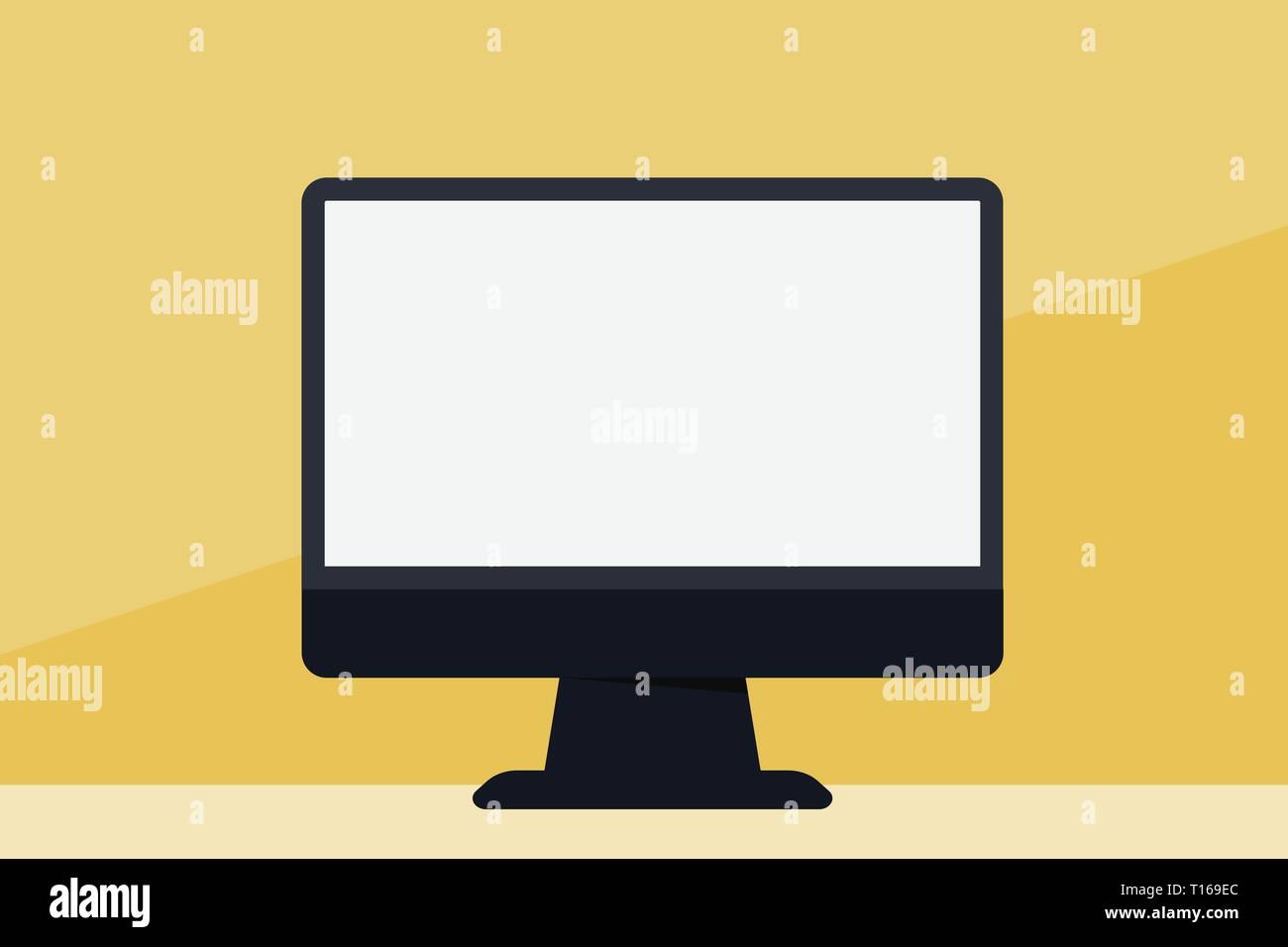 Blank Space Desktop Computer Colorful Monitor Screen Freestanding on ...