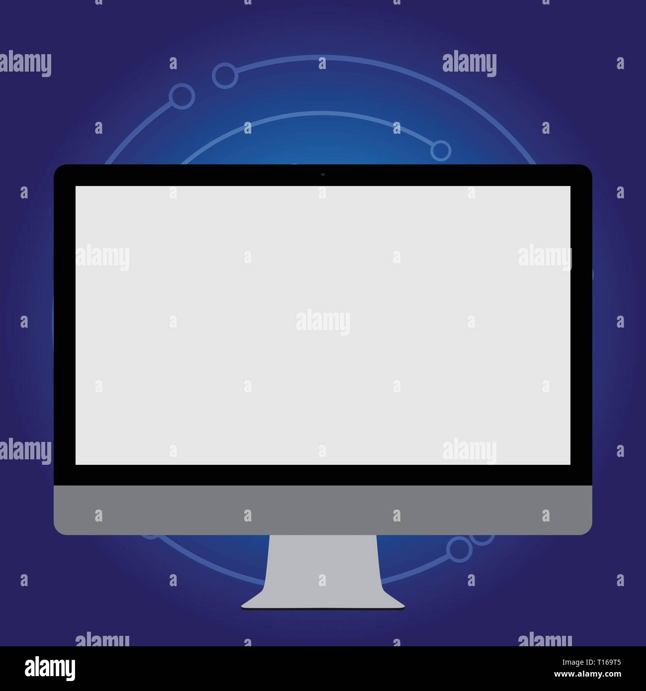 Blank White Computer Monitor WideScreen Mounted on a Stand for ...