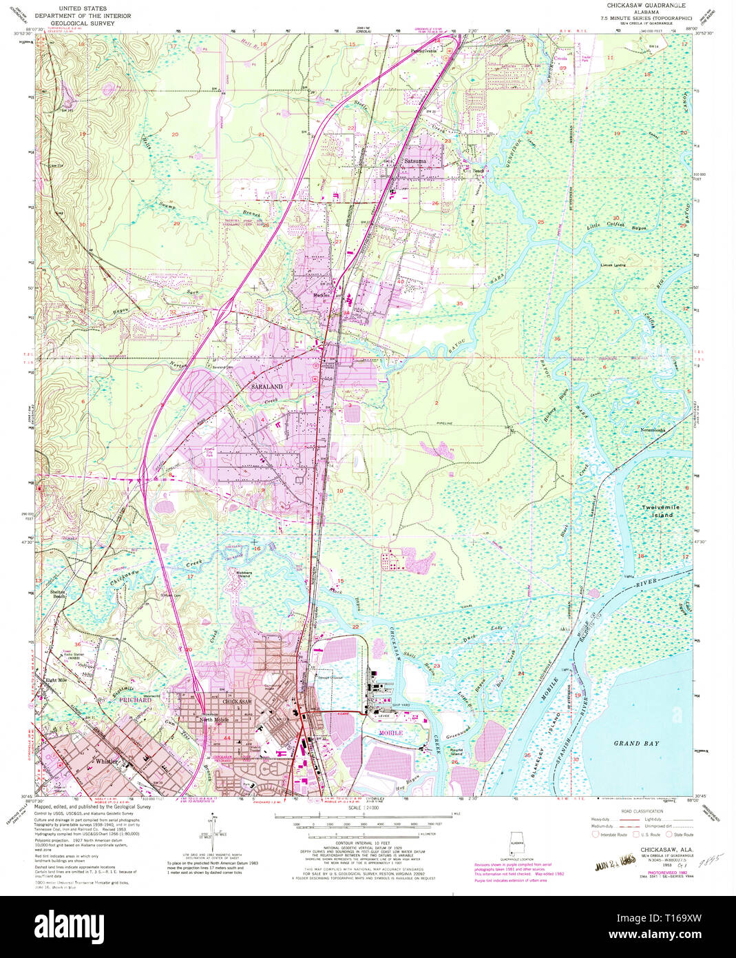 Chickasaw map hi-res stock photography and images - Alamy