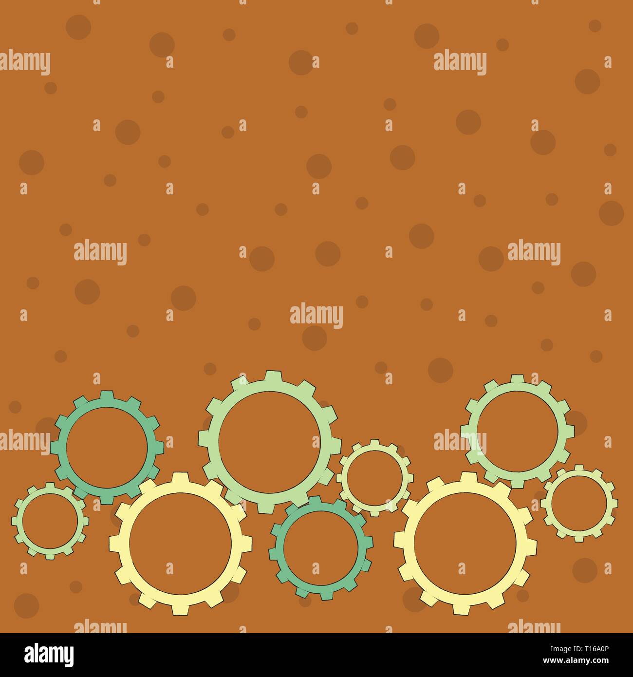 Colorful Cog Wheel Gear Engaging, Interlocking and Tesselating Flat ...