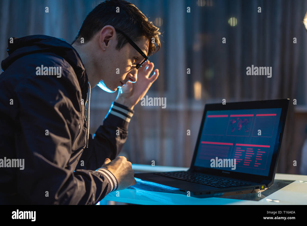 Cybercriminal Hacker Typing Program Code While Stealing Access Databases With Passwords The 2415