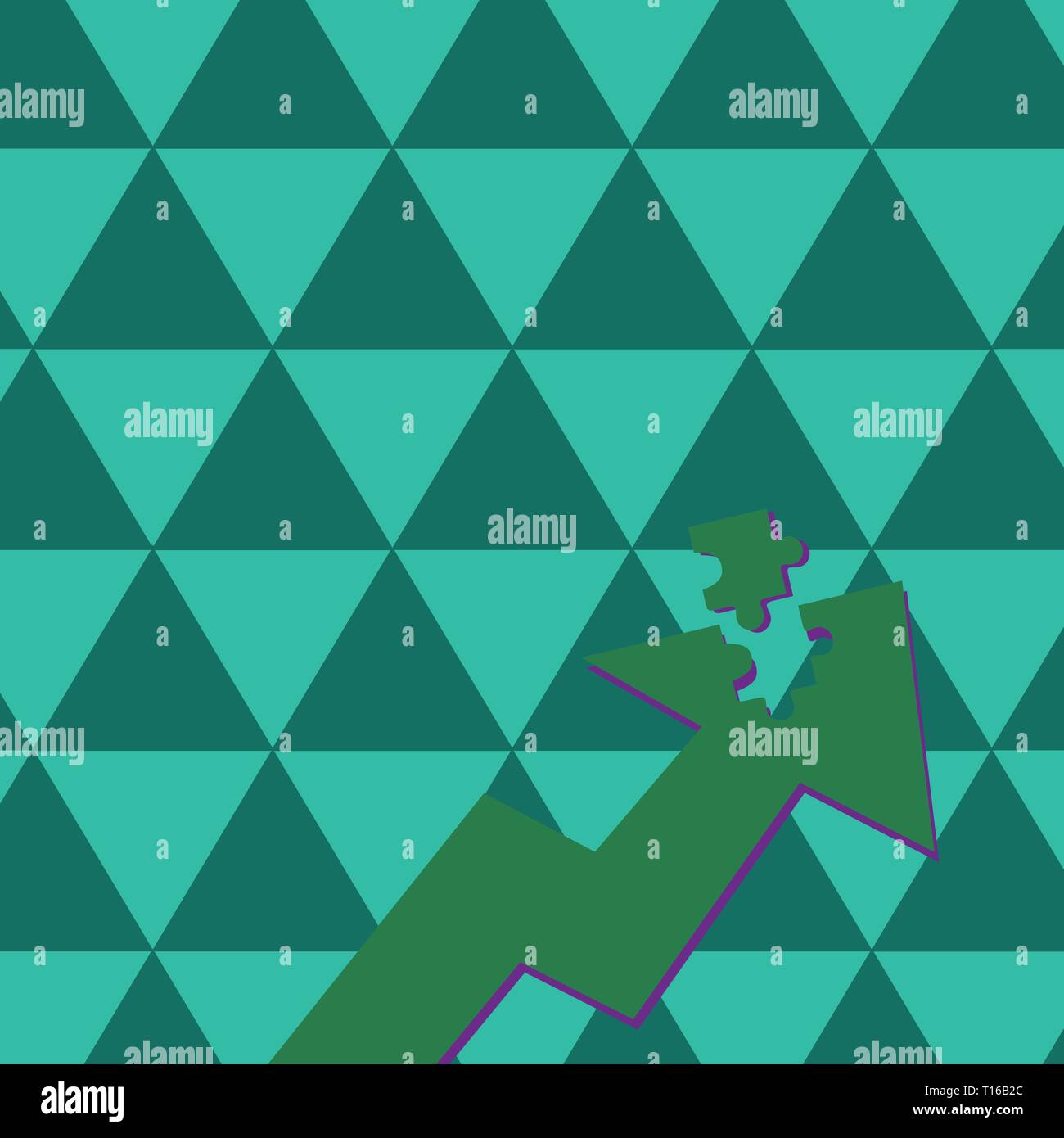 Colorful Arrow Pointing Upward with Detached Part Like Jigsaw Puzzle ...