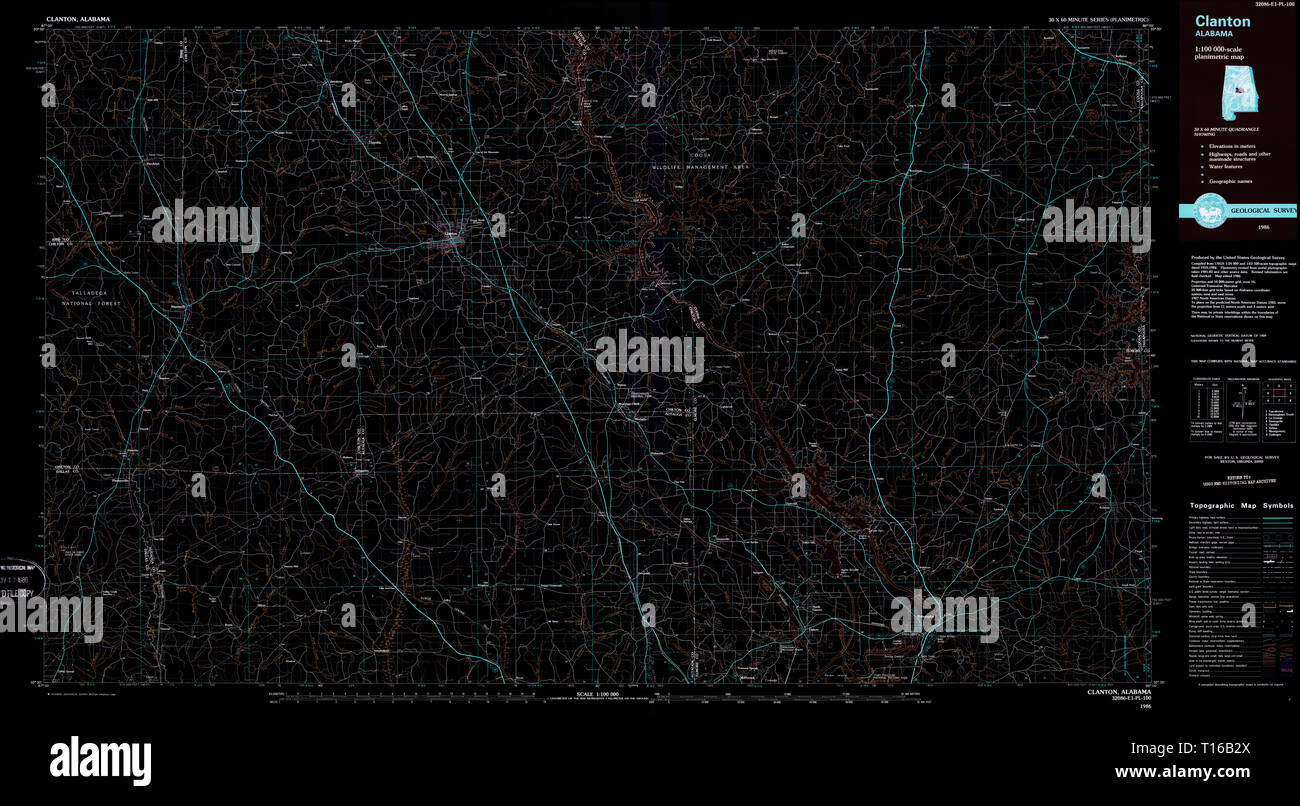 Map of clanton hi-res stock photography and images - Alamy