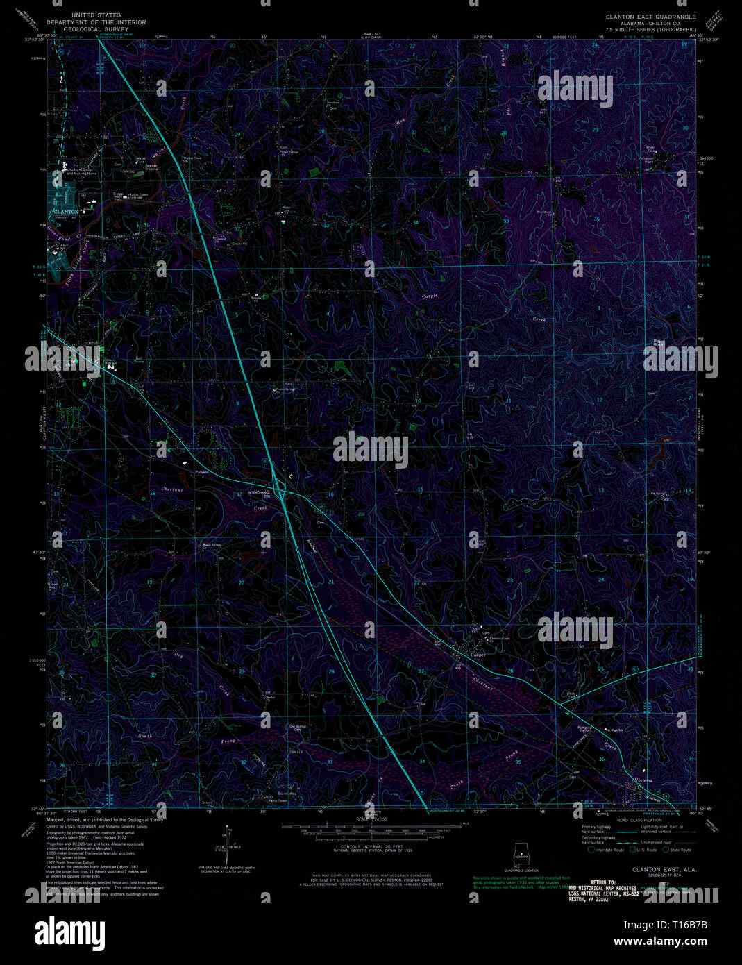 Map of clanton hi-res stock photography and images - Alamy