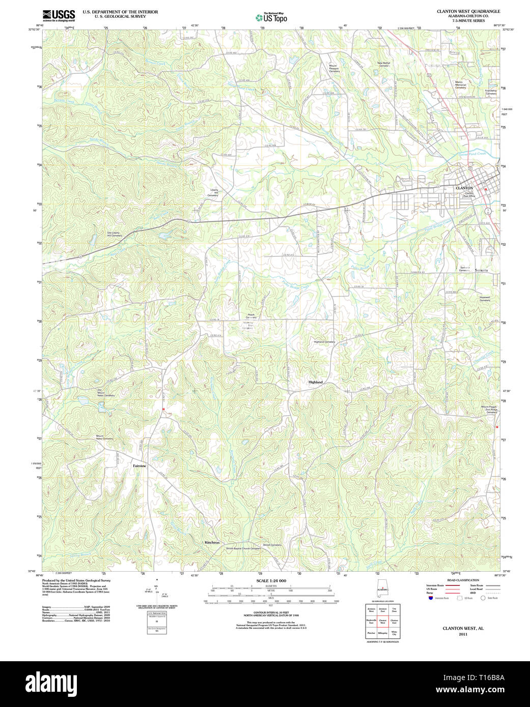 Map of clanton hi-res stock photography and images - Alamy
