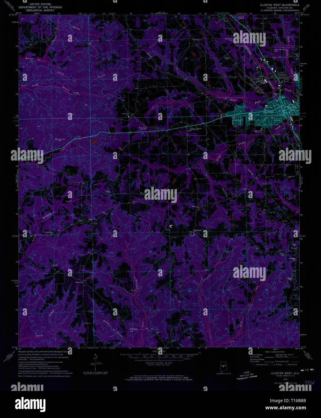 Map of clanton hi-res stock photography and images - Alamy