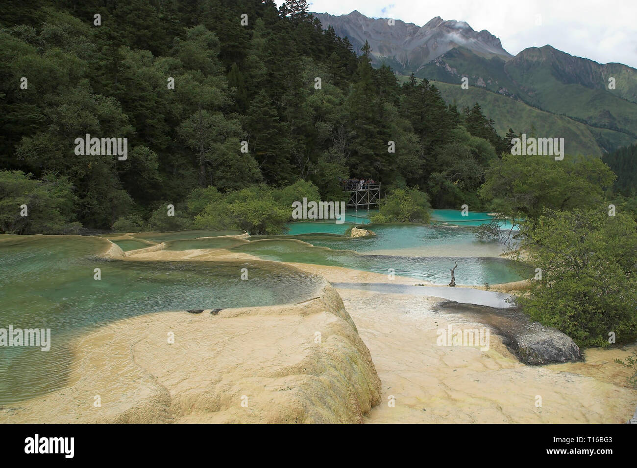 Travertine pools of huanglong, china hi-res stock photography and ...