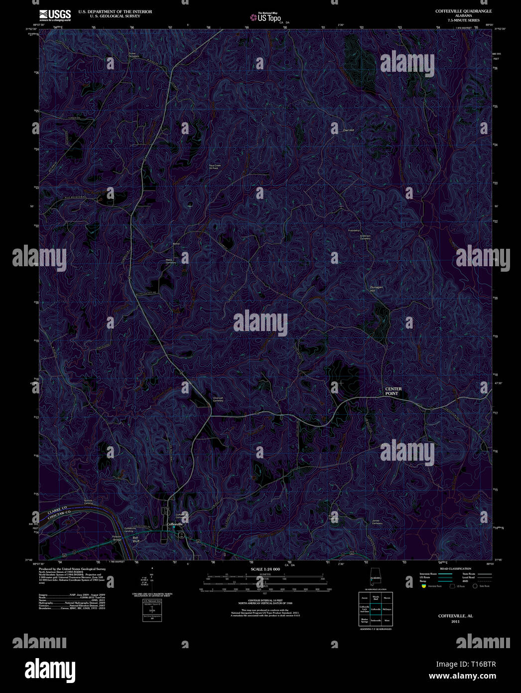 Coffeeville alabama map hi-res stock photography and images - Alamy