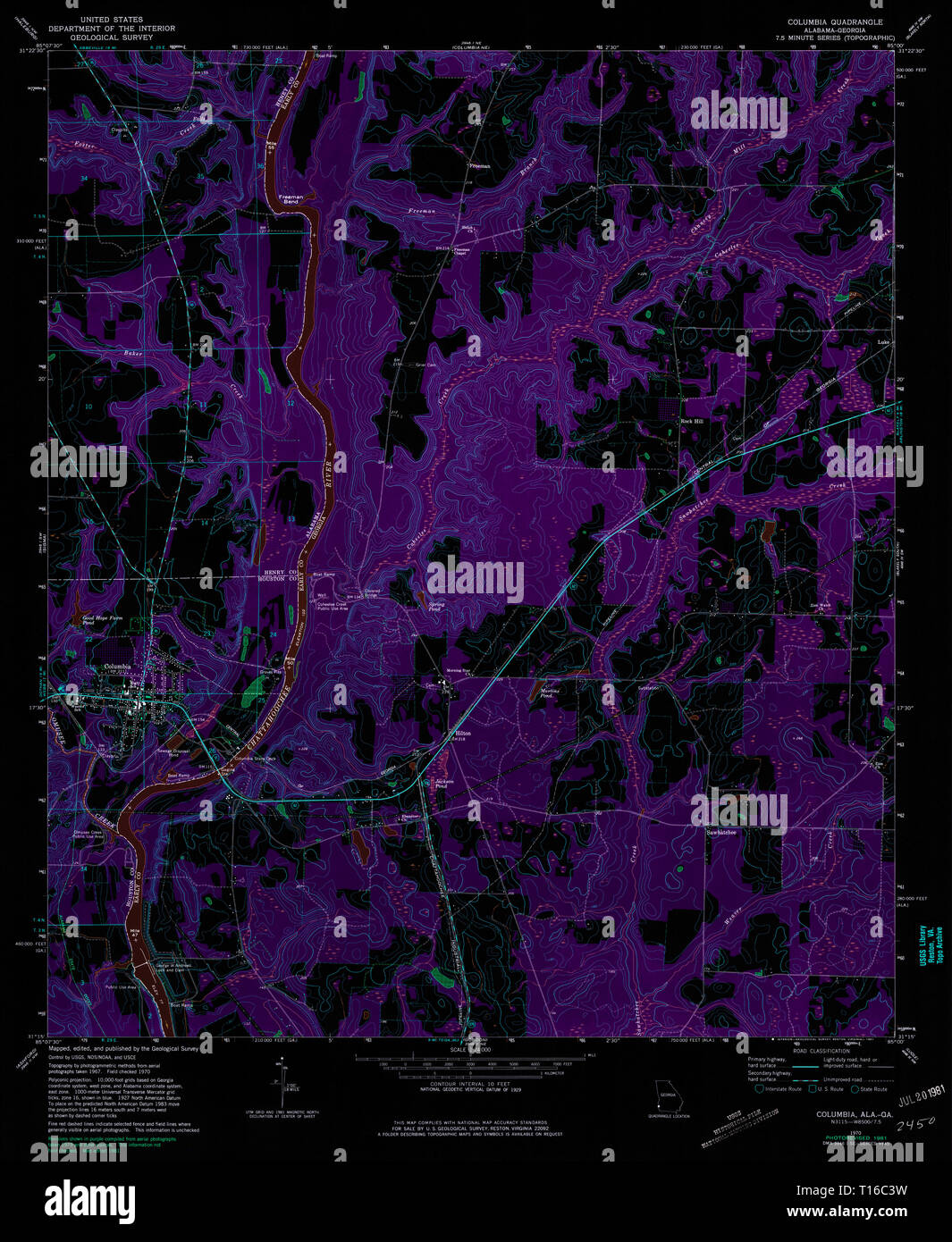 1970 columbia map hi-res stock photography and images - Alamy