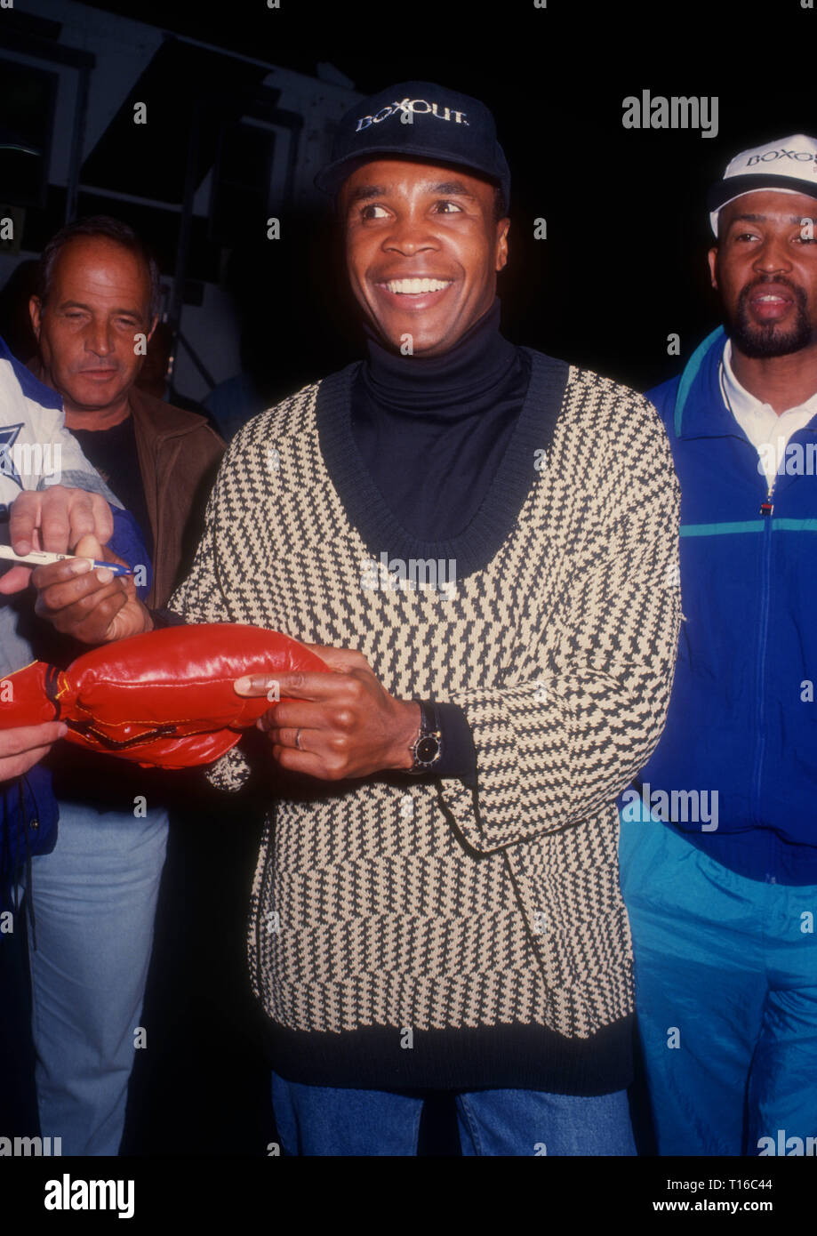 LOS ANGELES, CA - MARCH 5: Producer Jeff Wald and Boxer Sugar Ray Leonard attend Fight with ...
