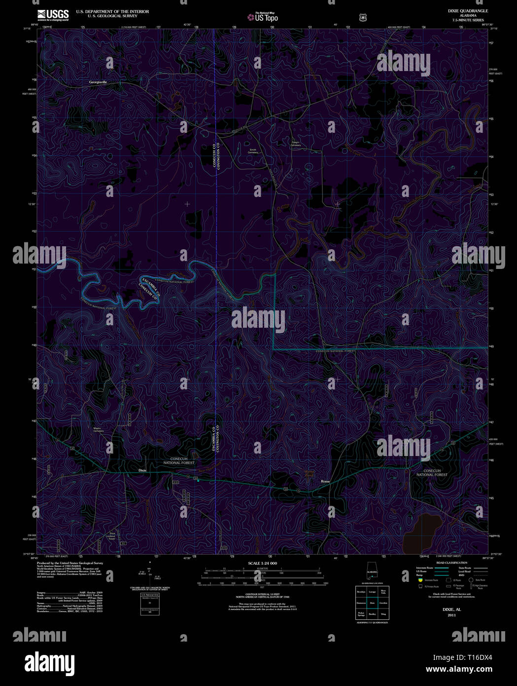 Dixie map hi-res stock photography and images - Alamy