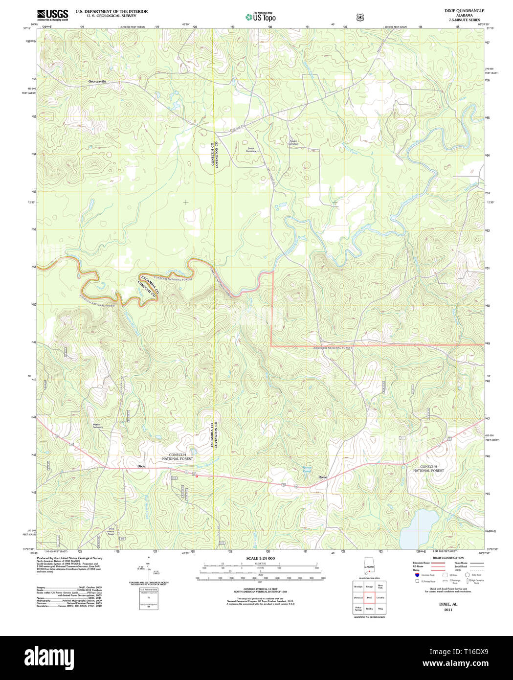 Dixie map hi-res stock photography and images - Alamy