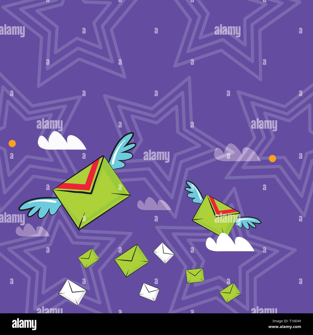 Many Colorful Airmail Flying Letter Envelopes and Two of Them with ...